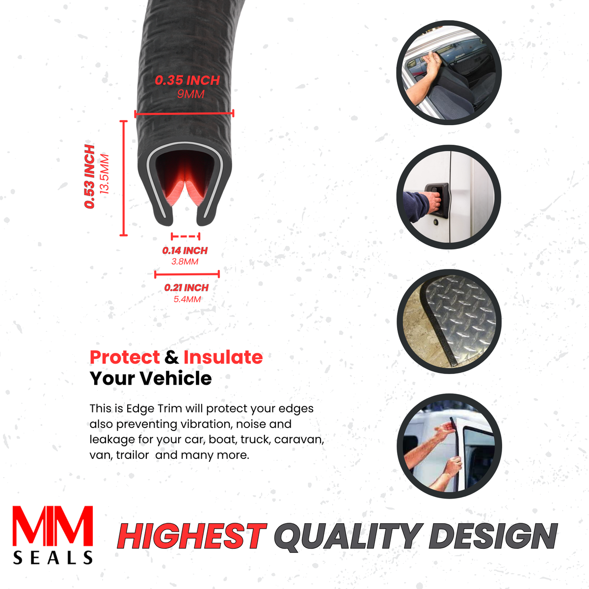 Car Door Protector U Shape - Edge Trim - Door Edge Guard - Black Car G ...
